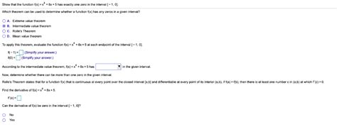 Solved Show That The Function Flx X8x5 Has Exactly One
