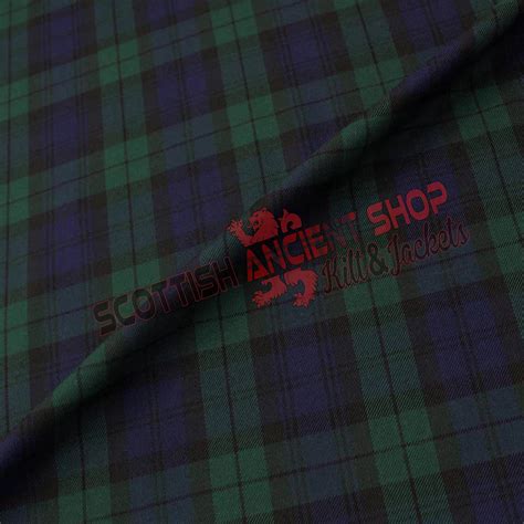 Scottish Black Watch Tartan Fabric Homespun 100 Acrylic Tartan