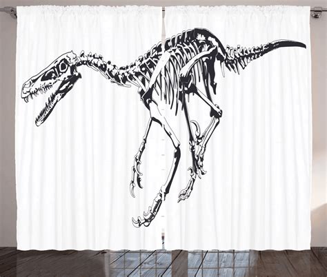 Skeleton Dead Predator On White Window Curtain Home Decor Nhalahome