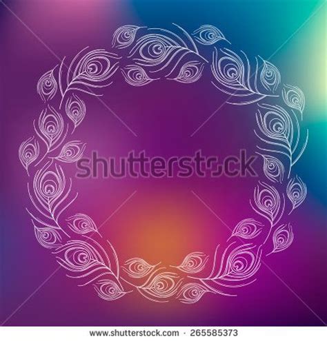 Stylized Peacock Feathers Circular Wreath
