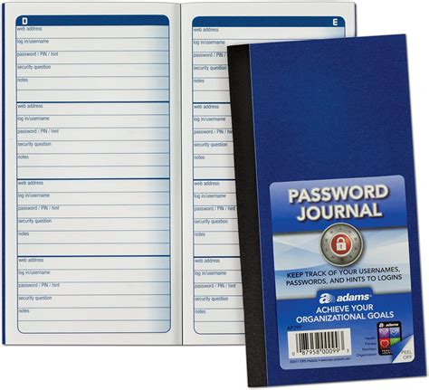 Adams Password Journal 625 X 325 Inches Apj99 Blue For Wholesale
