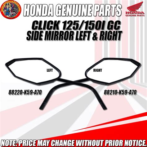 Click 125 I 150 I V2gc Side Mirror Left And Right Hpi Genuine 88220