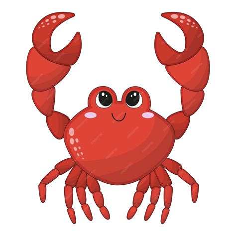 Premium Vector Vector Illustration Of Cartoon Cute Happy Crab Jumping