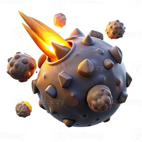 Wonderful Vintage 3d Asteroid Impact Illustration Premium 56672868 Png