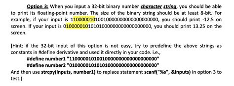 Solved Program Is In C Convert 32 Bit Binary Character