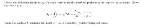 Solved Derive The Following Result Using Cauchy S Various Chegg