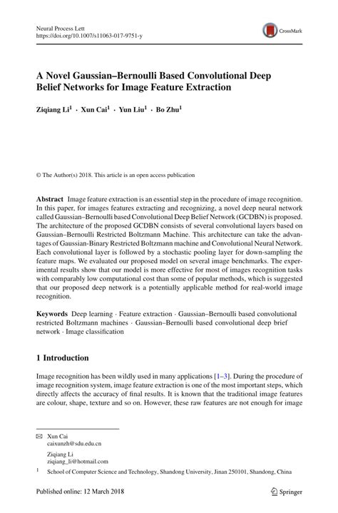 pdf a novel gaussian bernoulli based convolutional deep belief networks for image feature