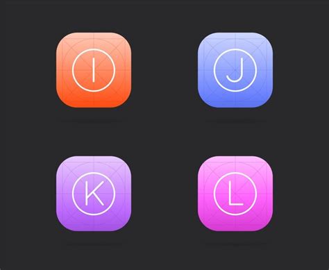Premium Vector Set Of App Icon Template With Guidelines Vector Fresh Colour