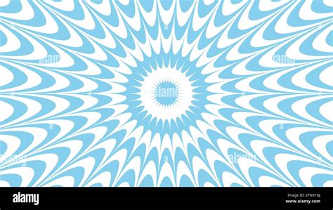 Optical illusion psychedelic circle line pattern. Sun ray pattern. Vector illustration. Blue ...