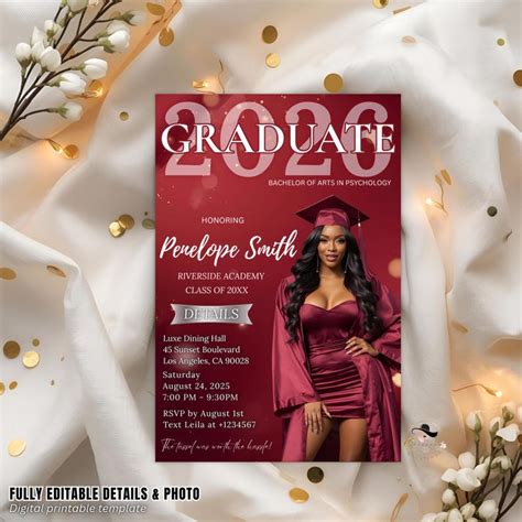 Graduation Announcement Invitation Class Of 2026 Invite Grad Party