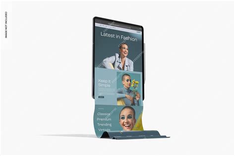premium psd ipad long scroll screen mockup right view