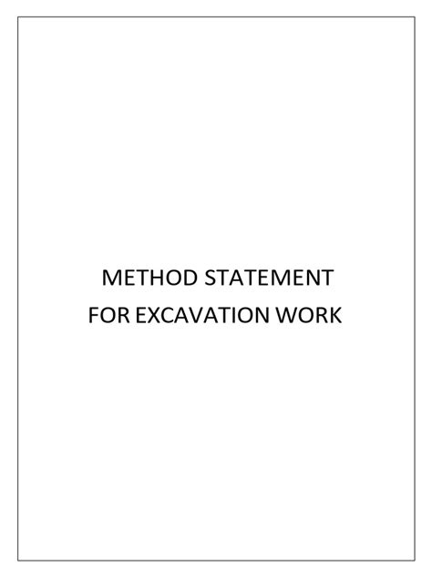 Excavation Method Statement Pdf