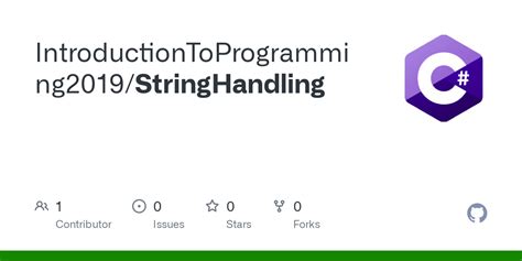 Github Introductiontoprogramming2019stringhandling