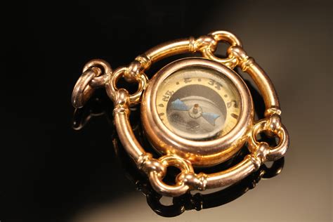 9ct Rose Gold Nautical Style Compass Charm Or Fob C1900 Vavasseur