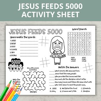 Jesus Feeds 5000 Activity Sheet Homeschool Activity Sunday School Lesson