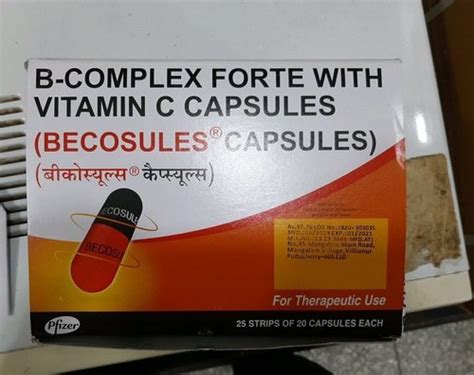 B Complex Forte With Vitamin C Becosules Capsule General Medicines At Best Price In Meerut