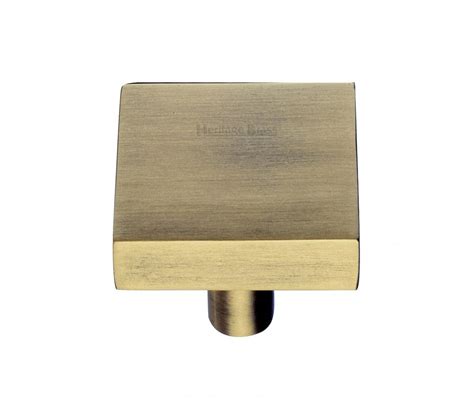 Heritage Brass C3685 Square Knob 32mm Antique Brass Uk