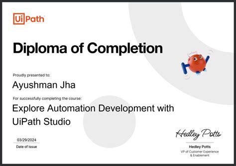Earned Automation Development Certificate Ayushman Jha Posted On The