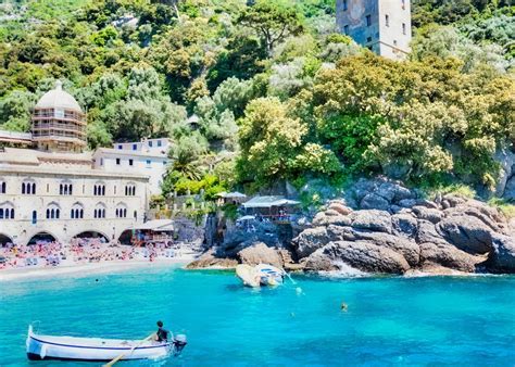 Italian Coastline With Boats Camogli Liguria Poster Picture Metal