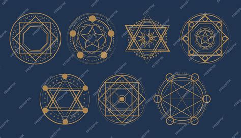 Magic Circle Mystical Geometry Symbol Linear Alchemy Occult