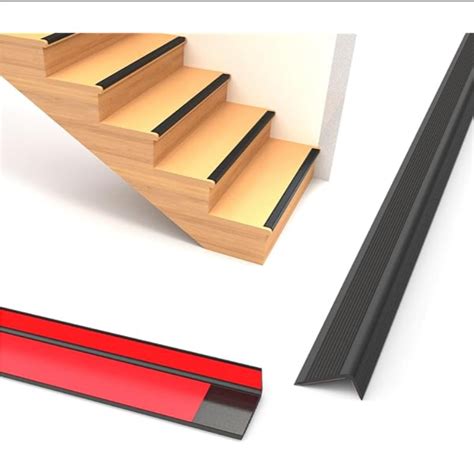 Non Slip Stair Edge Protector Pvc Rubber Stair Treads Self Adhesive Stair Step Edge Trim
