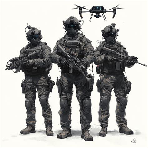 A Swat Team Using Advanced Technology Such As Drones Or Robotics For Tactical Operations
