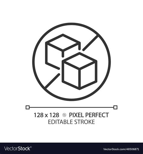 2d customizable thin linear black sugar free icon vector image