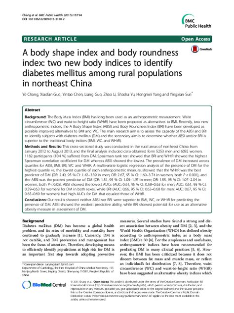 pdf new indices for identifying diabetes in china
