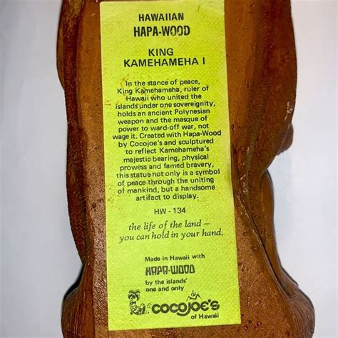 Coco Joes Art Vintage Coco Joes Hapawood Statue King Kamehameha 85 Poshmark