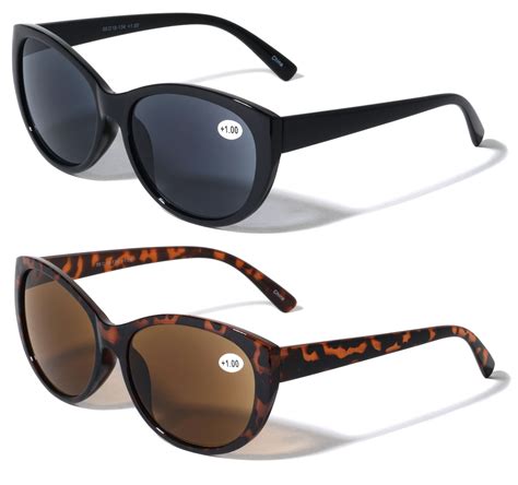 Vwe 2 Pairs Women Outdoor Reading Sunglasses Reader Glasses Cateye