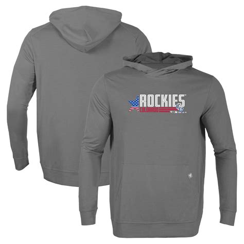 Mens Colorado Rockies Levelwear Gray Relay Aviation Pullover Hoodie