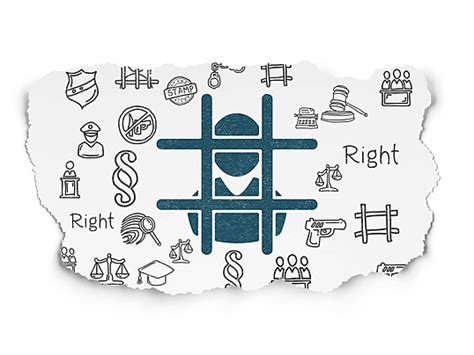 Law Concept Law On Torn Paper Background Sketch Dark Torn Photo And