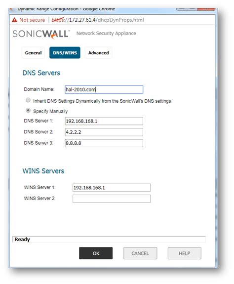 Configuring The Dhcp Server On The Sonicwall Sonicwall