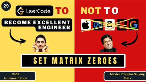 Set Matrix Zeroes Code Implementation Leetcode 73 Progression90 Youtube