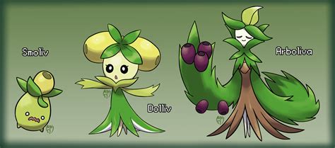 Smoliv Line Redesign Rpokemonart