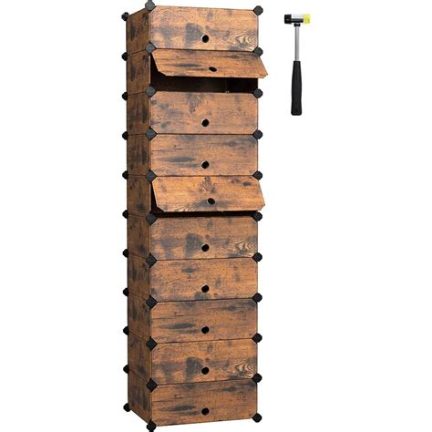 Interlocking 10 Brown Slots Modular Rack Shelf Unit By Momentum