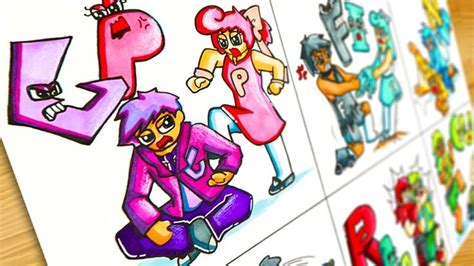 Drawing Alphabet Lore Couple Real Life funny love story 🖌 Humanized Alphabet Lore