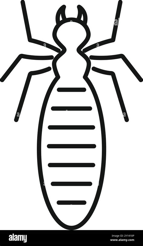 Simple Vector Of A Termite With Long Legs And Antennae Drawn With Thin