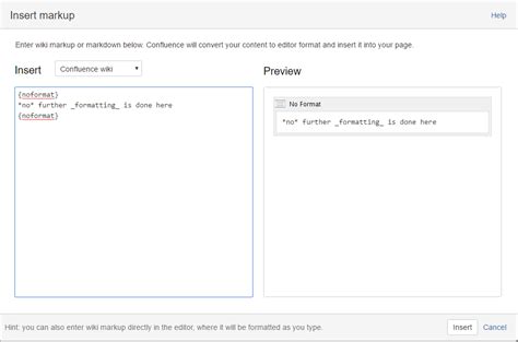 Markup Use Noformat Code Block Noformat In Confluence Stack