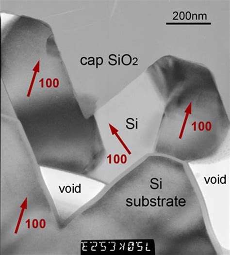 Tem Cross Section Of The Agglomerated Silicon Island After A 100 S