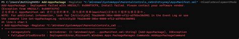 Add Appxpackage Register 0x80073cf9 The Manifest Is Not Located In