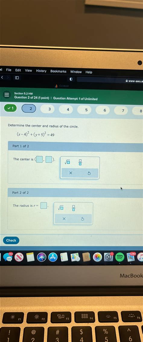Solved Determine The Center And Radius Of The Chegg