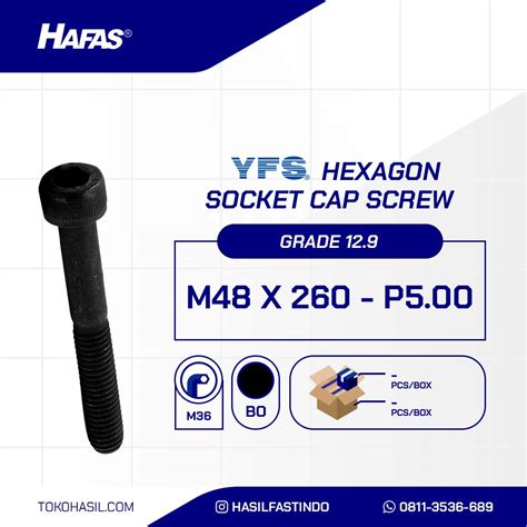 Baut L Socket Cap Baja 129 Hitam Bakar M48 X 260mm P500 Hafas