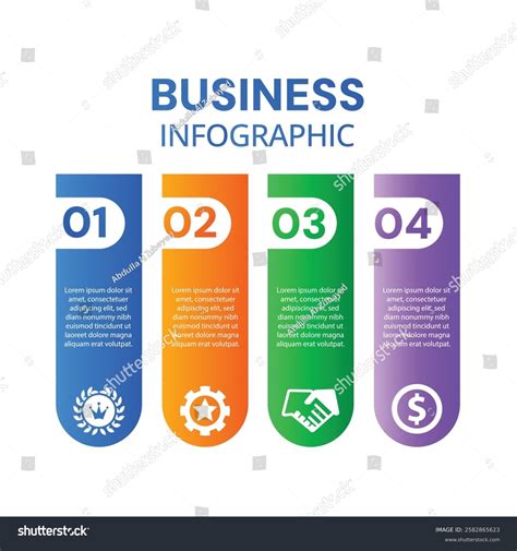 Infographic 4 Step Chart List Template Stock Vector Royalty Free 2582865623 Shutterstock