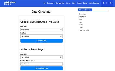 date calculator days between dates or add subtract