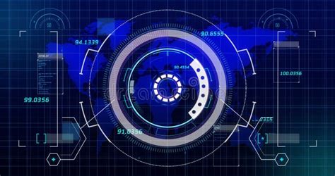 Animation Of Data Processing And Scope Scanning Over World Map Stock Video Video Of Futuristic