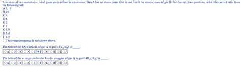 Solved A Mixture Of Two Monatomic Ideal Gases Are Confined