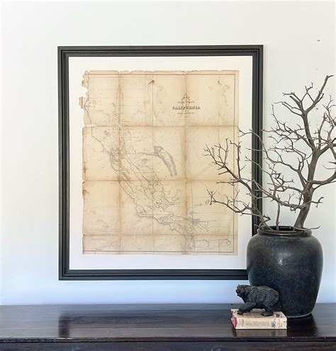 Framed Antique 1855 California Map Etsy