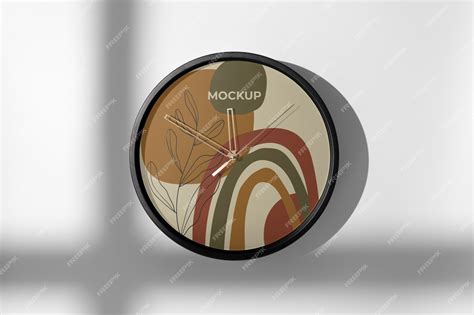 Premium Psd Wall Clock Mock Up Design With Shadow