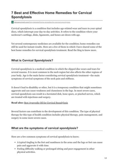 7 Best And Effective Home Remedies For Cervical Spondylosis